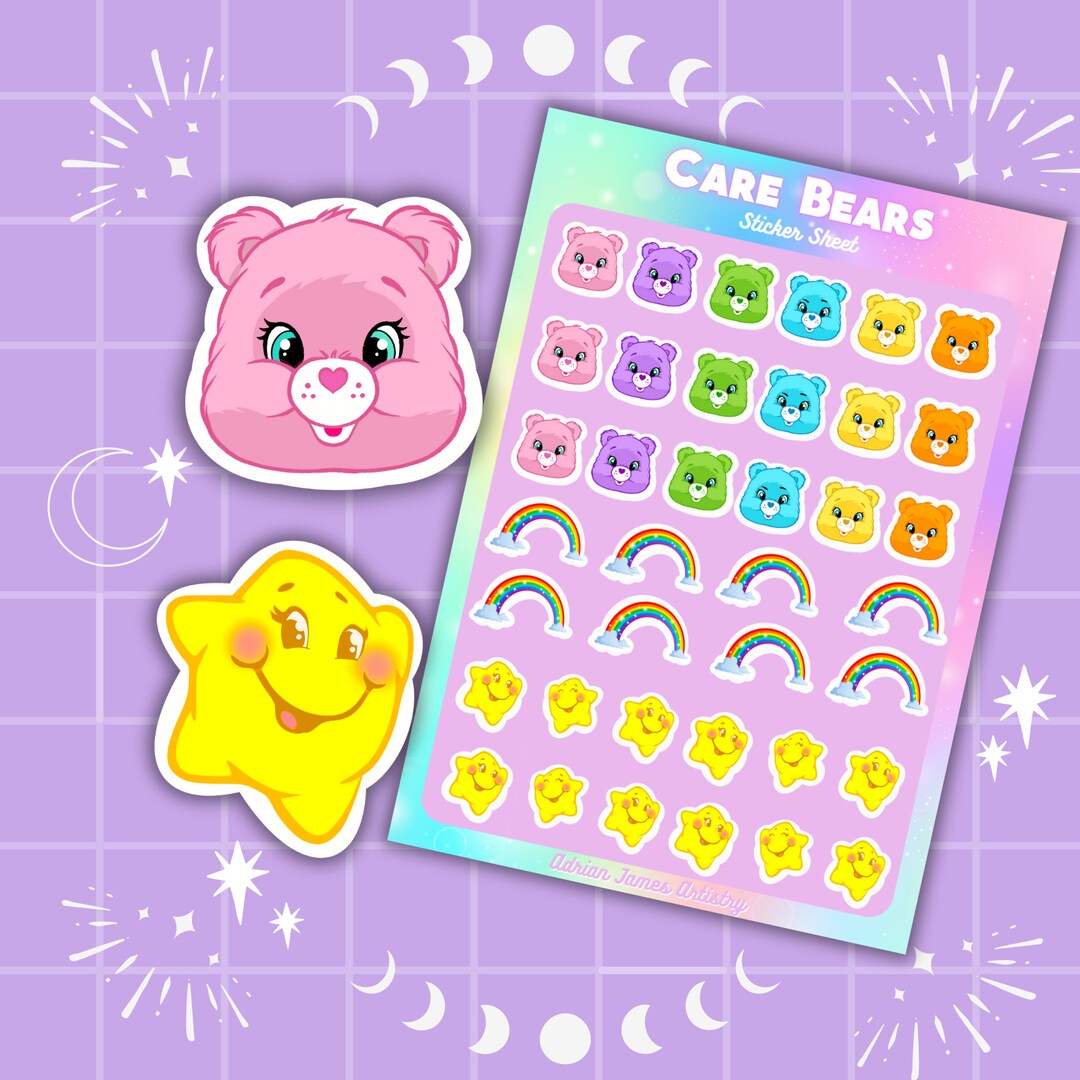 Care Bears Sticker Sheet, Planner Stickers, Journal Stickers ...
