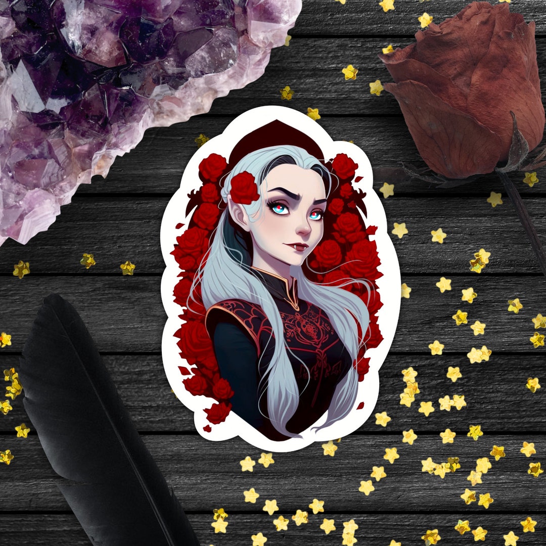 Gothic Rose Vampire Die Cut Sticker, Die Cut Stickers, Stickers, Laptop ...