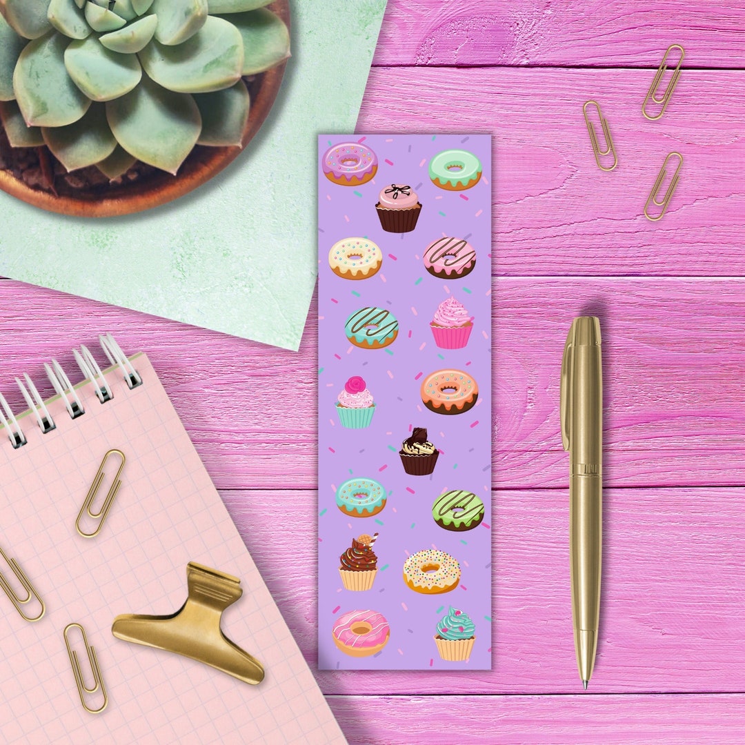 Donuts and Cupcakes Bookmark, Bookmarks, Reading, Cute Bookmarks, Food ...