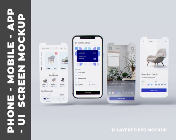 Phone Mobile App UI Screen Mockup | Etsy
