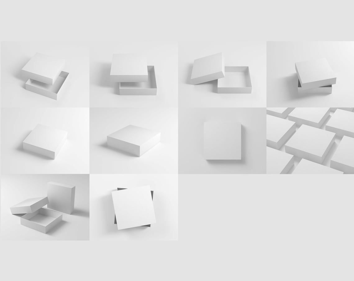 Flat Square Box Mockup | Etsy