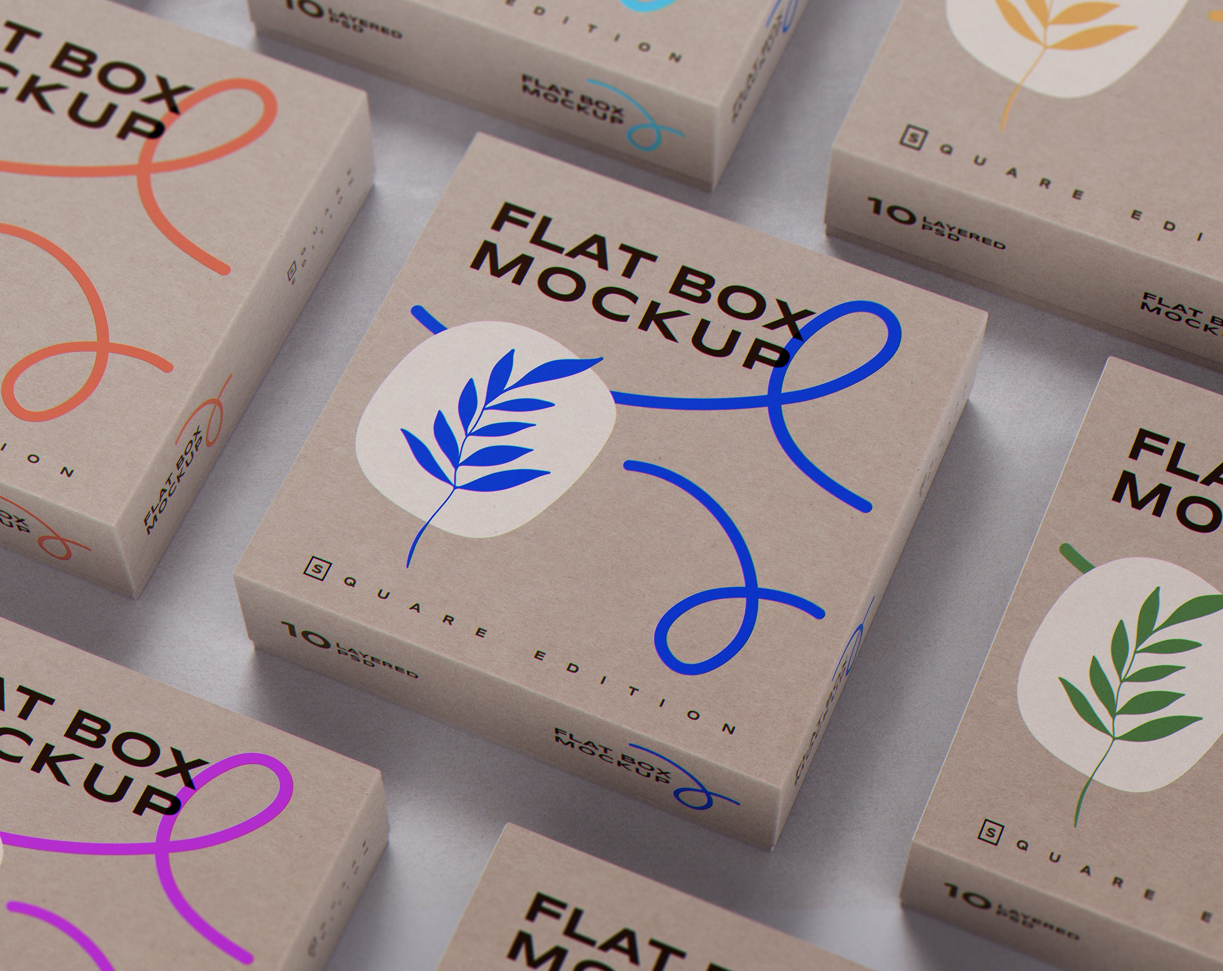 Flat Square Box Mockup - Etsy