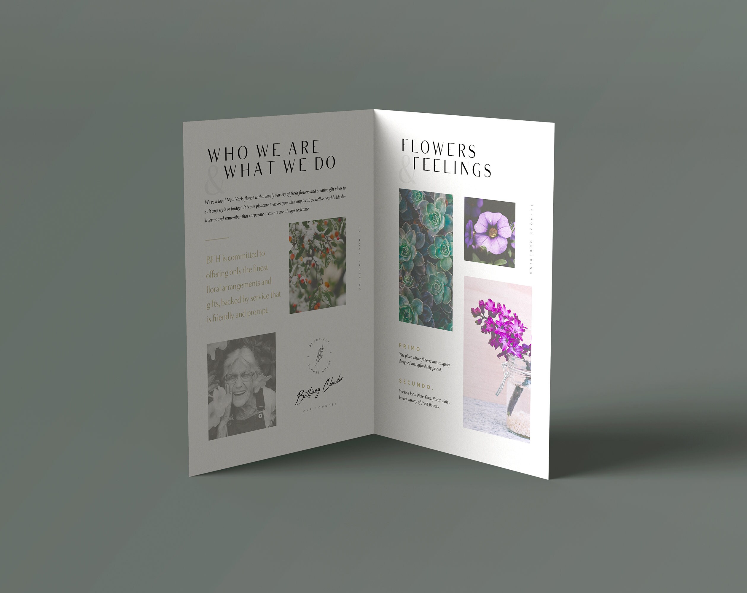 US Size Bifold Brochure Invitation Mockup 2 - Etsy