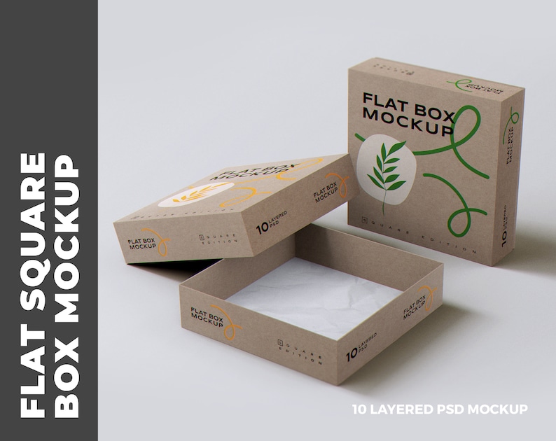 Flat Square Box Mockup - Etsy