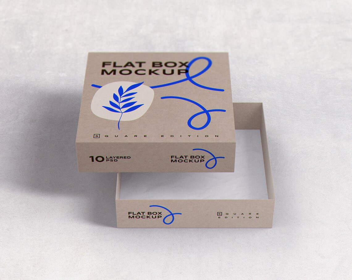 Flat Square Box Mockup - Etsy