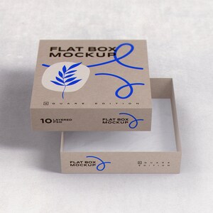Flat Square Box Mockup - Etsy