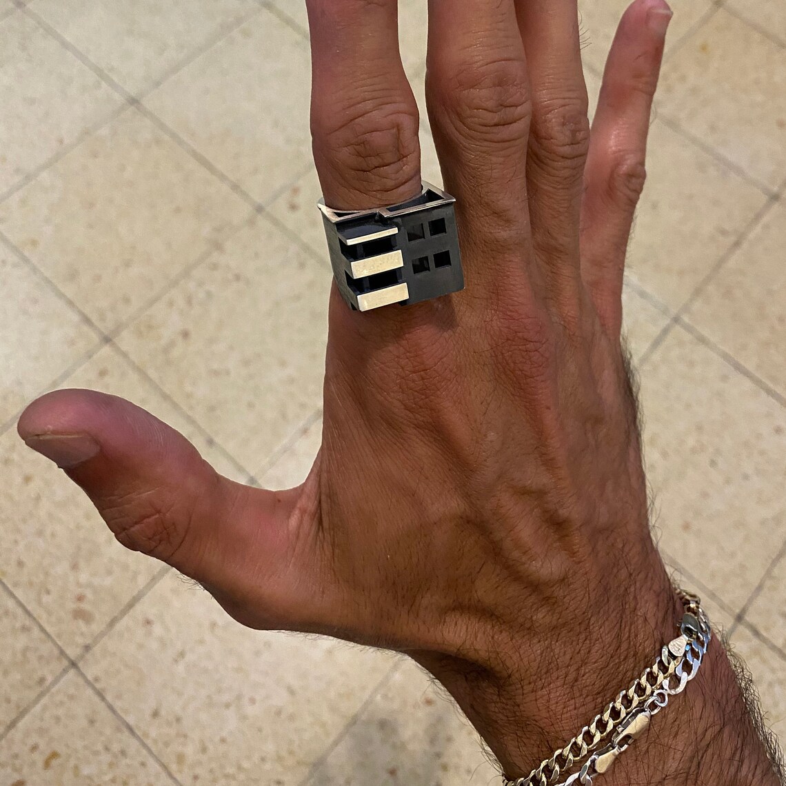 Architecture Geometric Ring Bauhaus Art Silver Ring | Etsy