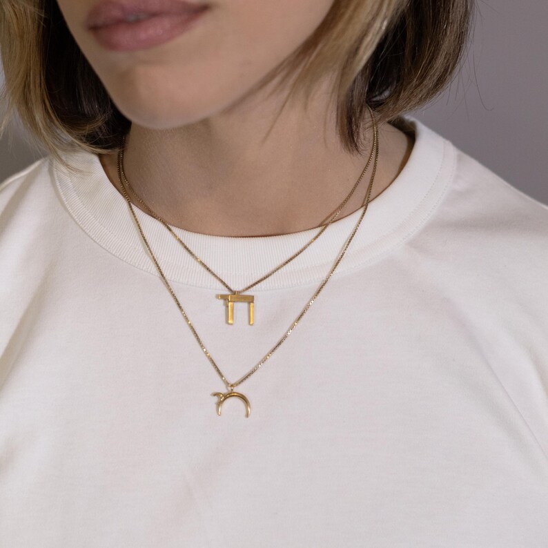 Handmade Geometric Chai Pendant, Jewish Necklace, Sterling Silver or ...