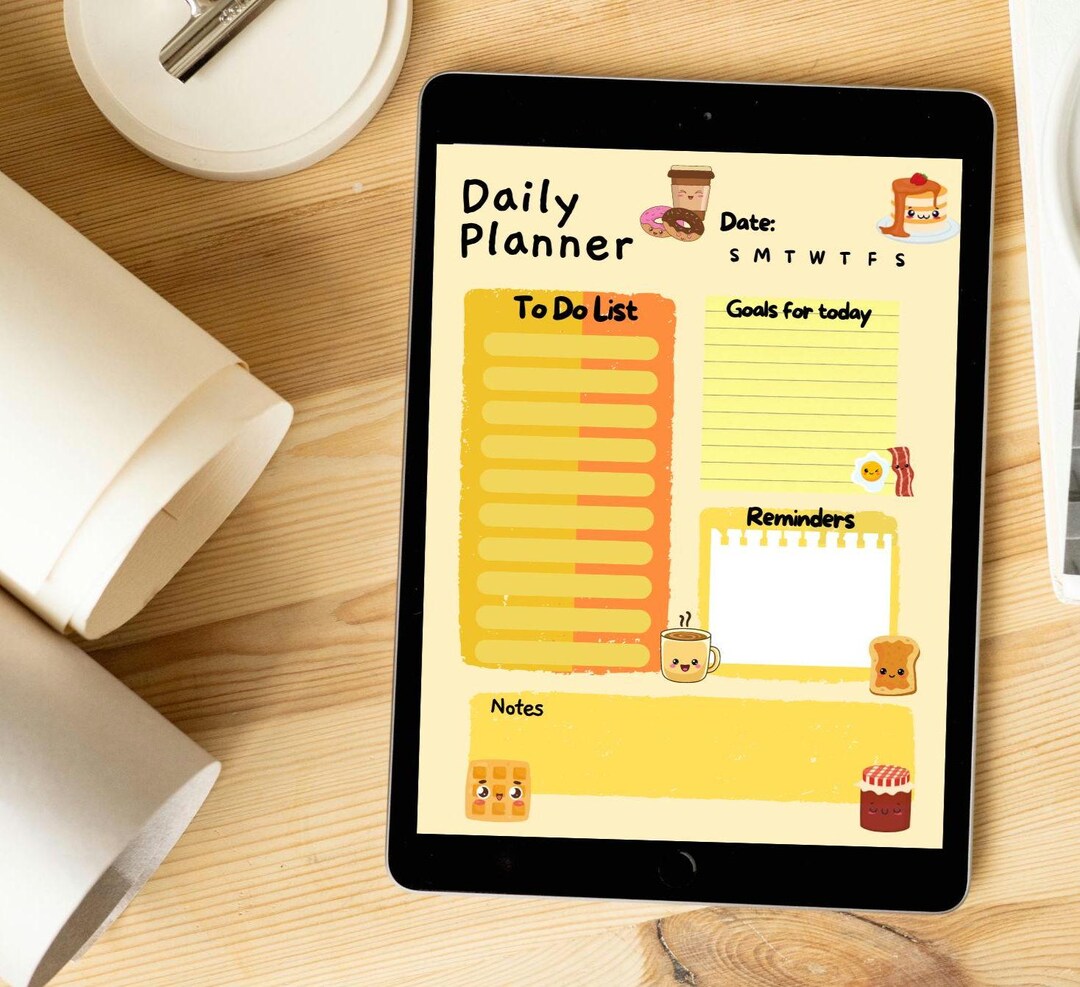 Printable Breakfast Themed Daily Planner - Etsy