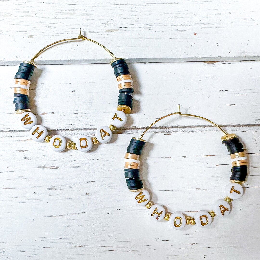 New Orleans Saints Game Day Earrings Who Dat - Etsy