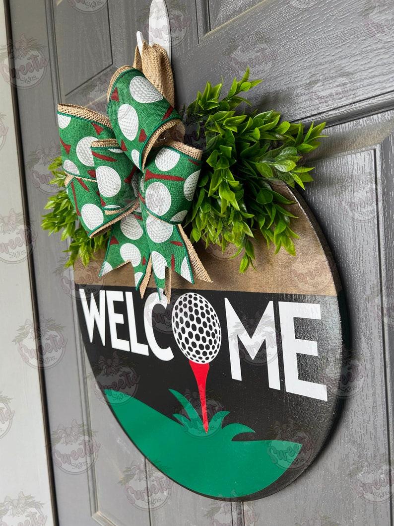 Front Door Decor | Welcome | Golf Ball | Summer Wreath | Golf Decor ...