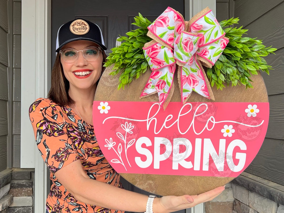 Spring Front Door Decor Hello Spring Wreath Spring Wreath Daisy Spring ...