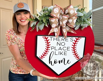 Front Door Decor | Welcome | Baseball | Baseball Home Base | Door ...