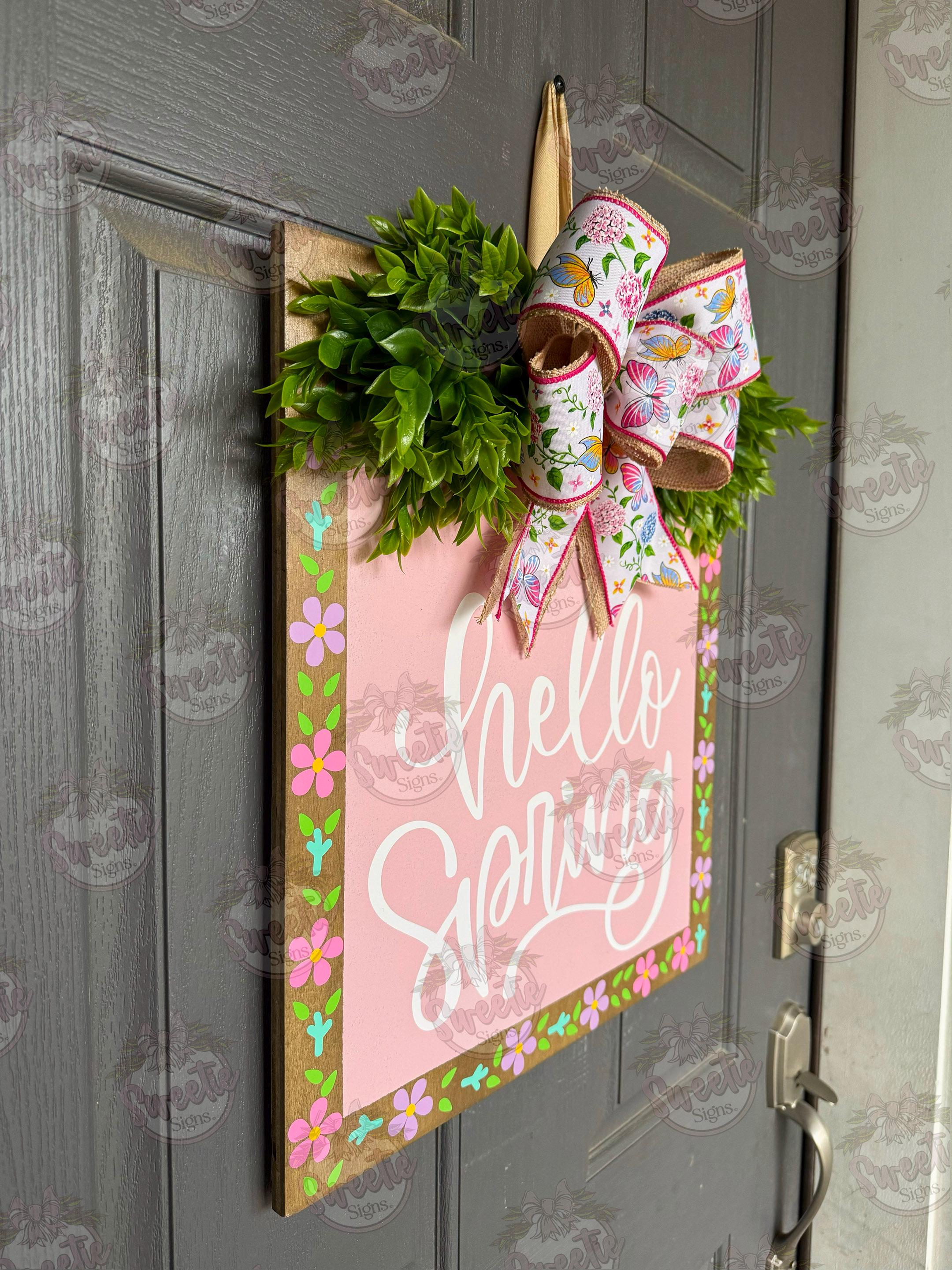 Spring Front Door Decor | Hello Spring | Spring Wreath | Spring Front ...