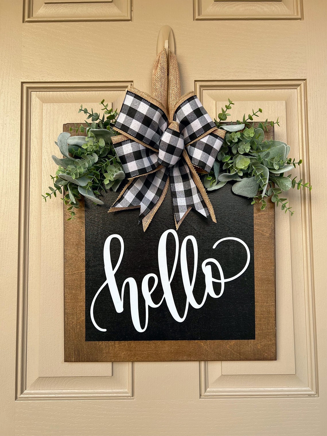 Front Door Decor Hello Front Door Sign Door Sign Door - Etsy