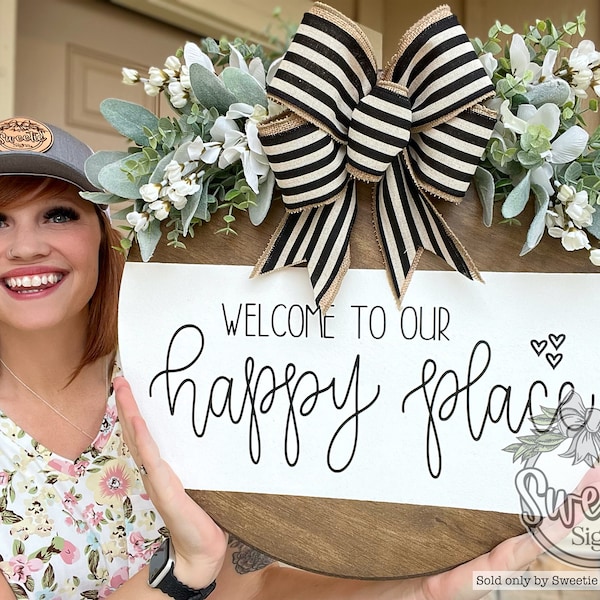 Our Happy Place Sign - Etsy