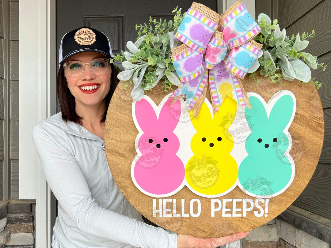 Easter Front Door Decor Happy Easter Easter Decor Easter Peeps Easter ...