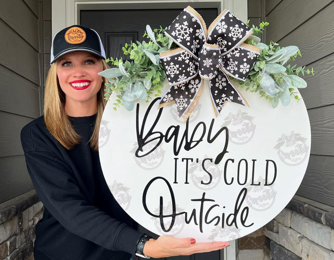 Winter Front Door Decor | Baby It's Cold Outside | Winter Front Door ...
