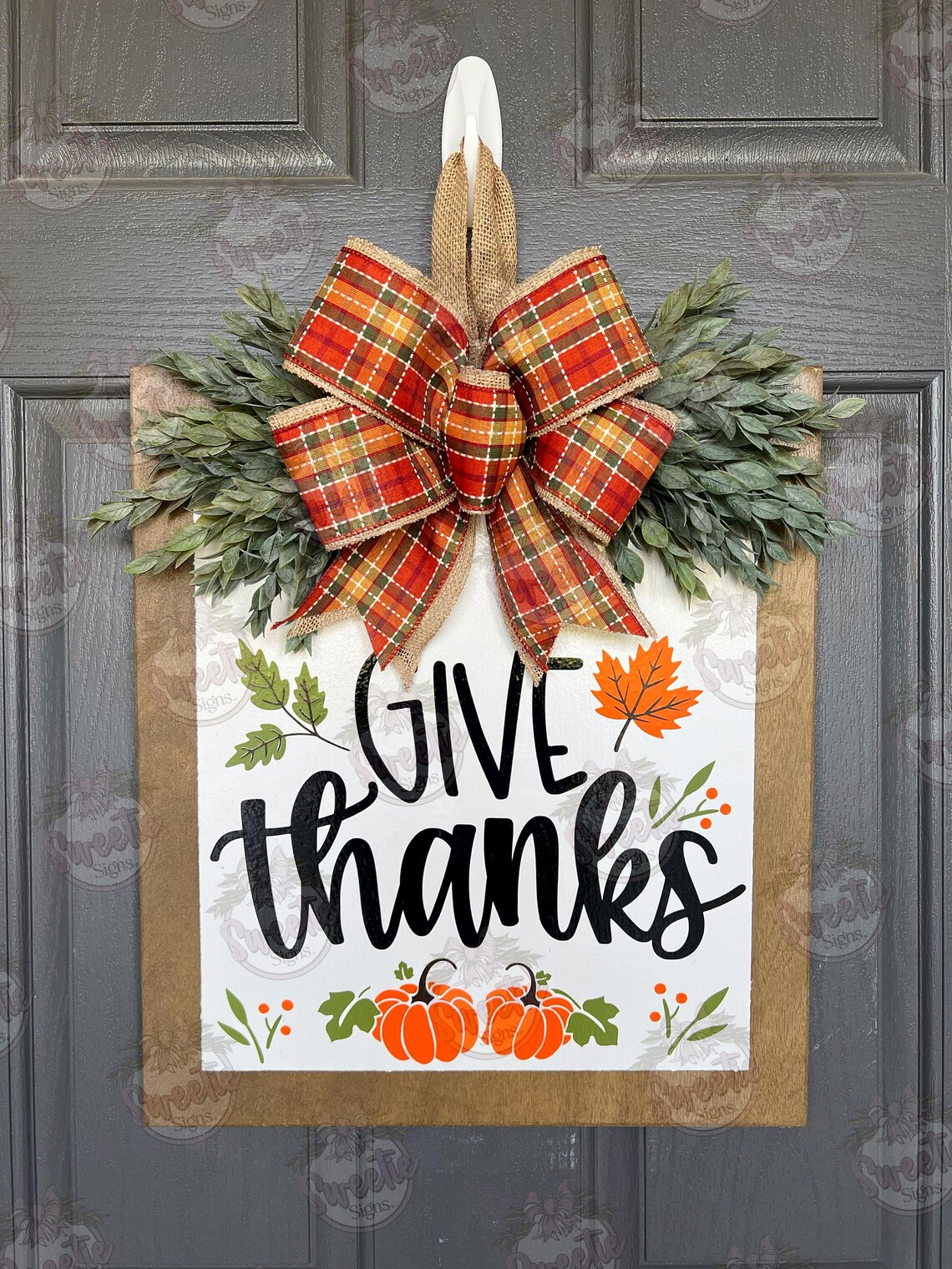 Fall Front Door Decor | Give Thanks | Fall Wreath | Fall Decor | Fall ...