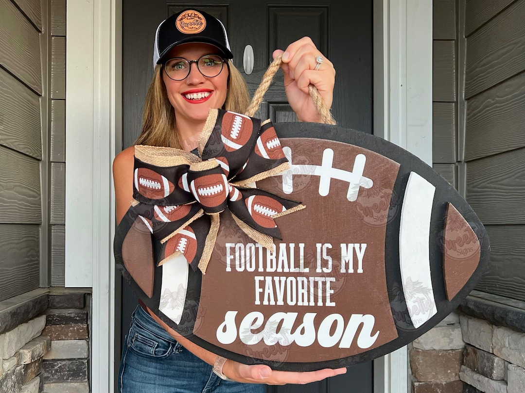 Front Door Decor | Hello Football Season | Football Sign | Football ...
