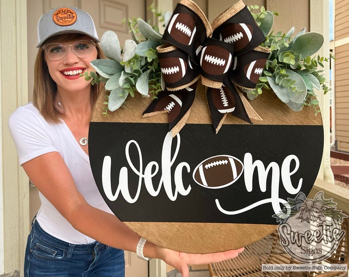 Fall Door Hanger - Football and Fall - Etsy