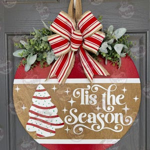 Christmas Front Door Decor | Tis the Season | Christmas Wreath ...