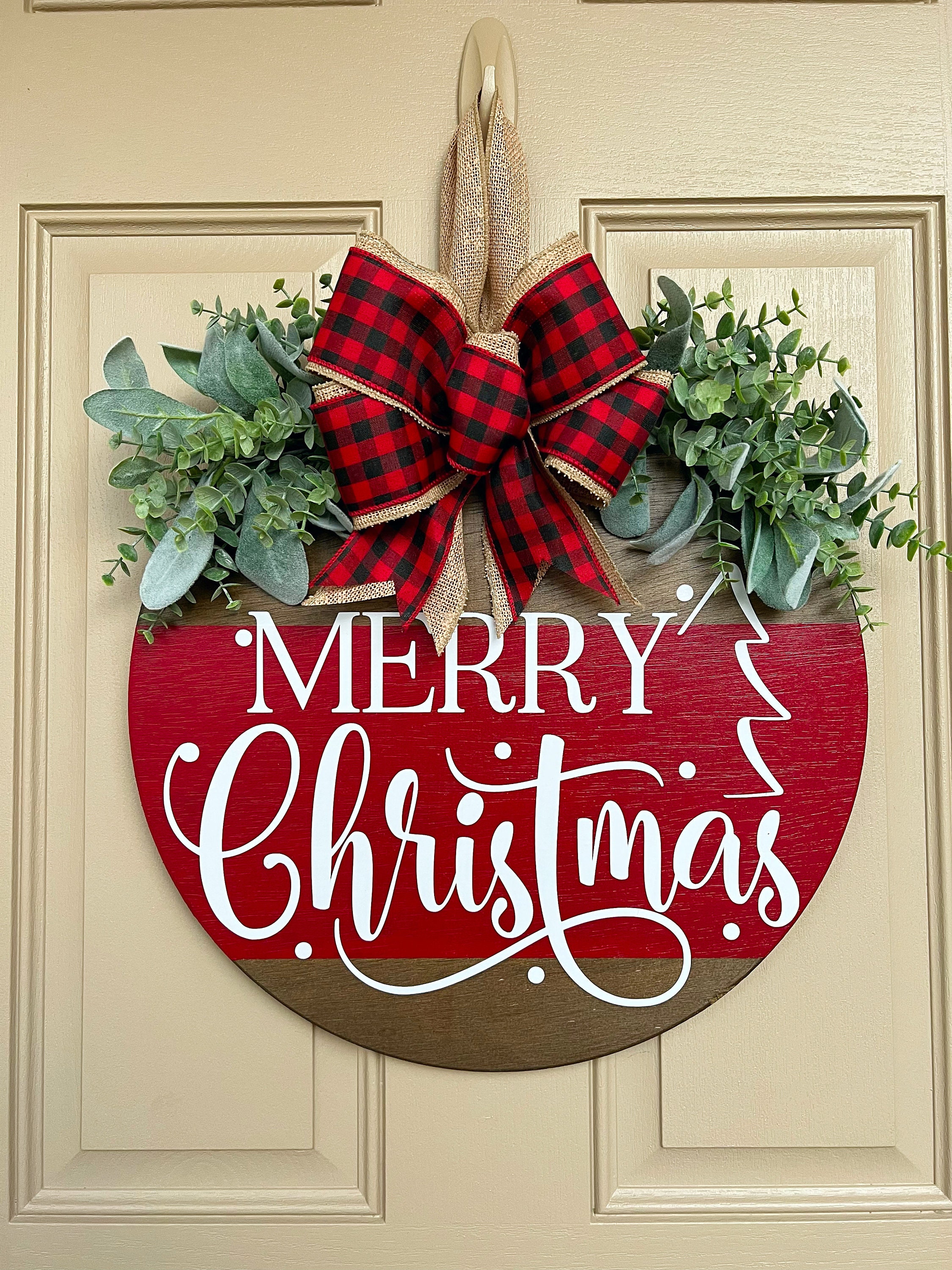 Christmas Front Door Decor Merry Christmas Christmas - Etsy
