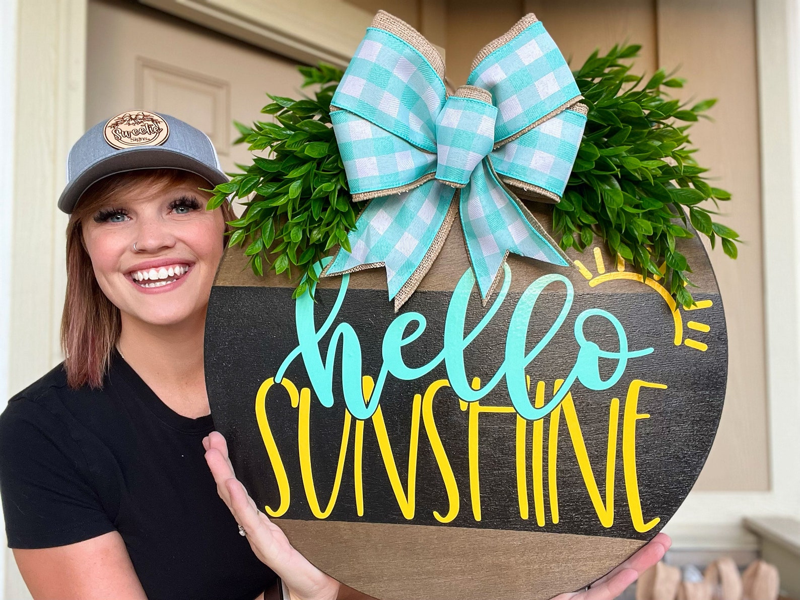 Summer Front Door Decor Hello Sunshine Summer Door Hanger - Etsy