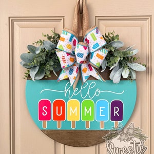 Summer Front Door Decor | Hello Summer | Popsicles | Summer Door Hanger ...