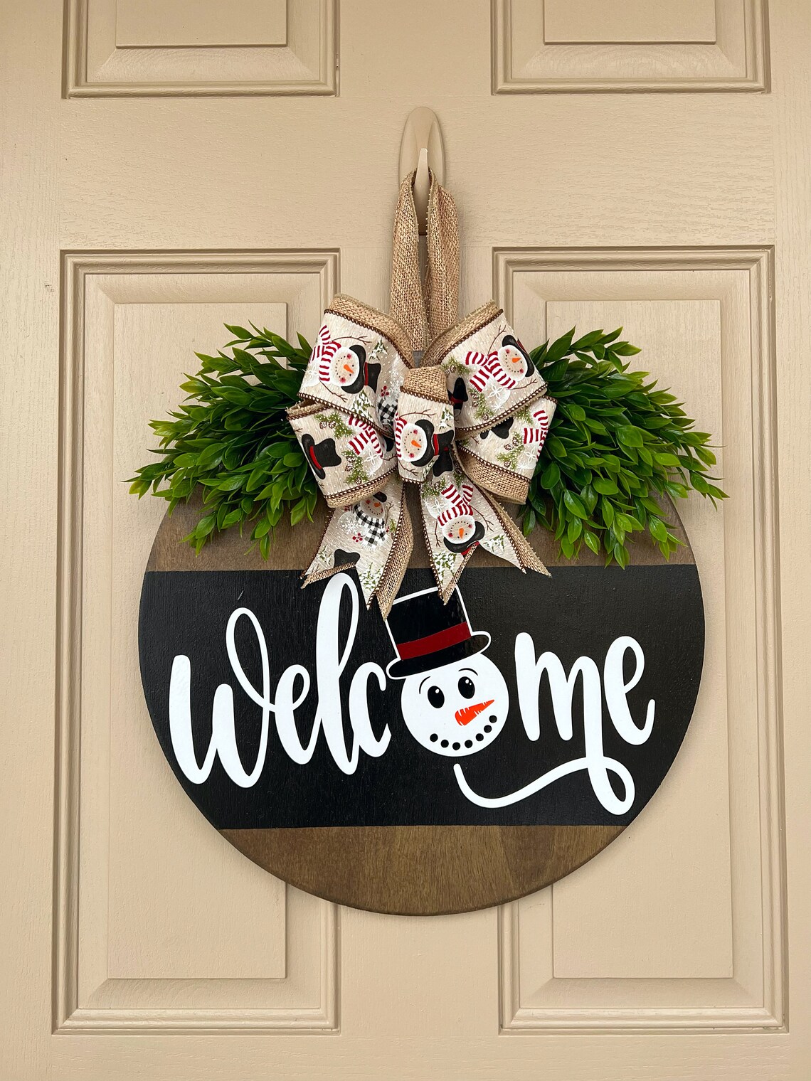 Winter Front Door Decor Snowman Winter Front Door Wreath - Etsy