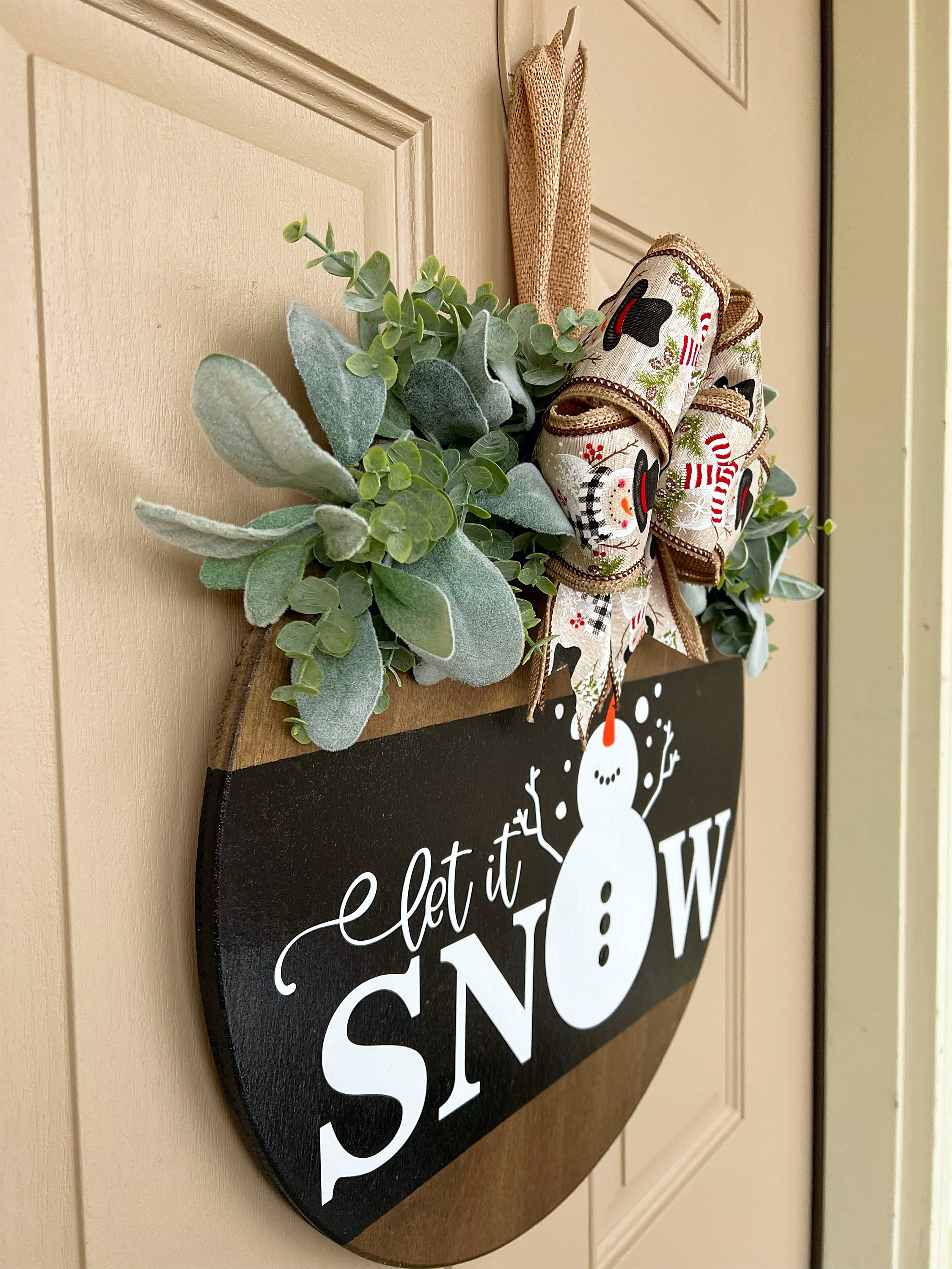 Winter Front Door Decor Let It Snow Snowman Front Door - Etsy