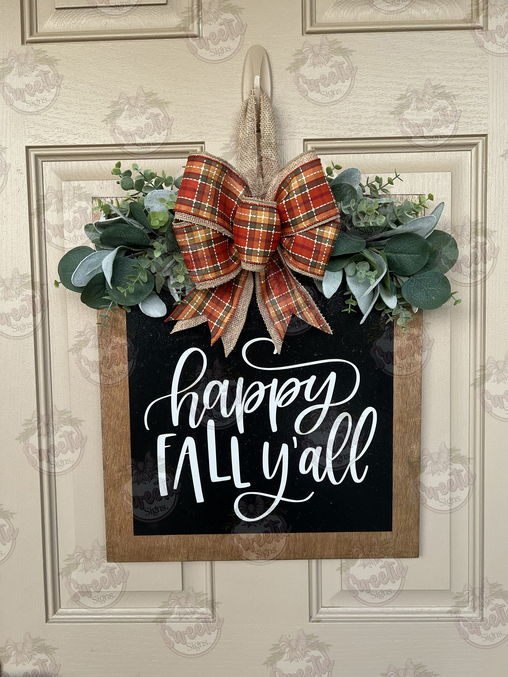 Fall Front Door Decor | Happy Fall Y'all | Fall Front Door Sign | Fall ...