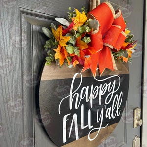 Fall Front Door Decor | Happy Fall Y'all | Fall Door Hanger | Fall ...
