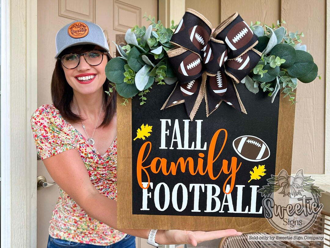 Fall Front Door Decor | Fall Door Hanger | Fall Family Football | Fall ...