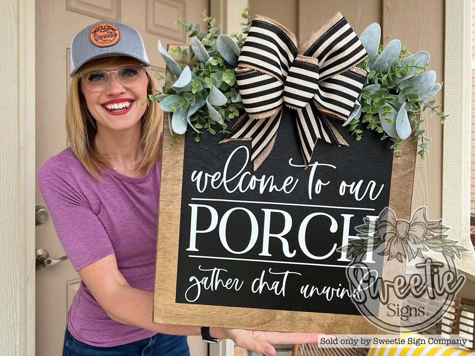 Front Door Decor Welcome Welcome to Our Porch Porch Sign Front Door ...
