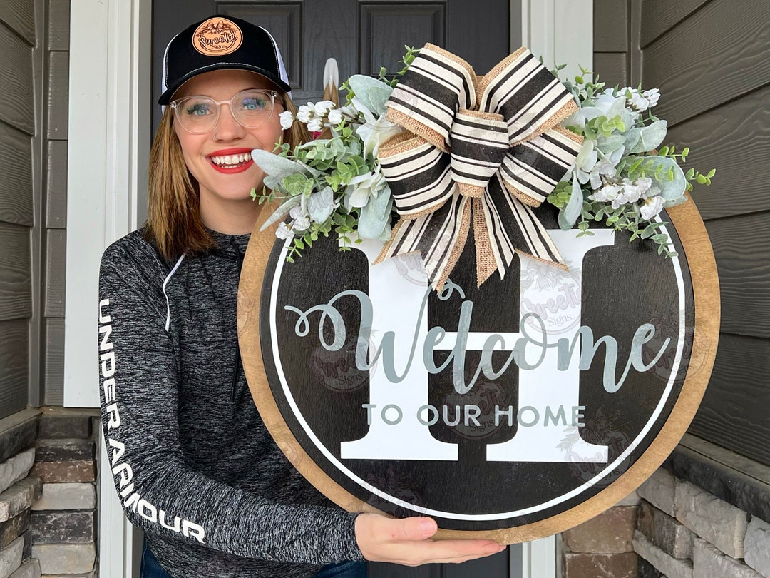 Front Door Decor | Front Door Wreath | Last Name/family | Front Door ...