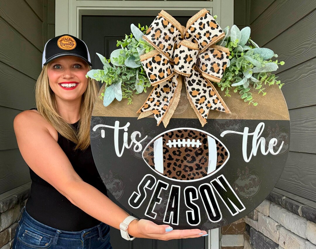 Football Front Door Decor | 'tis the Season | Football Sign | Sports ...