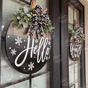 Double Door Winter Signs | Hello Winter Double Door Set | Double Door ...