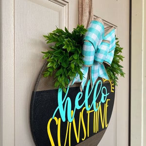 Summer Front Door Decor Hello Sunshine Summer Door Hanger - Etsy