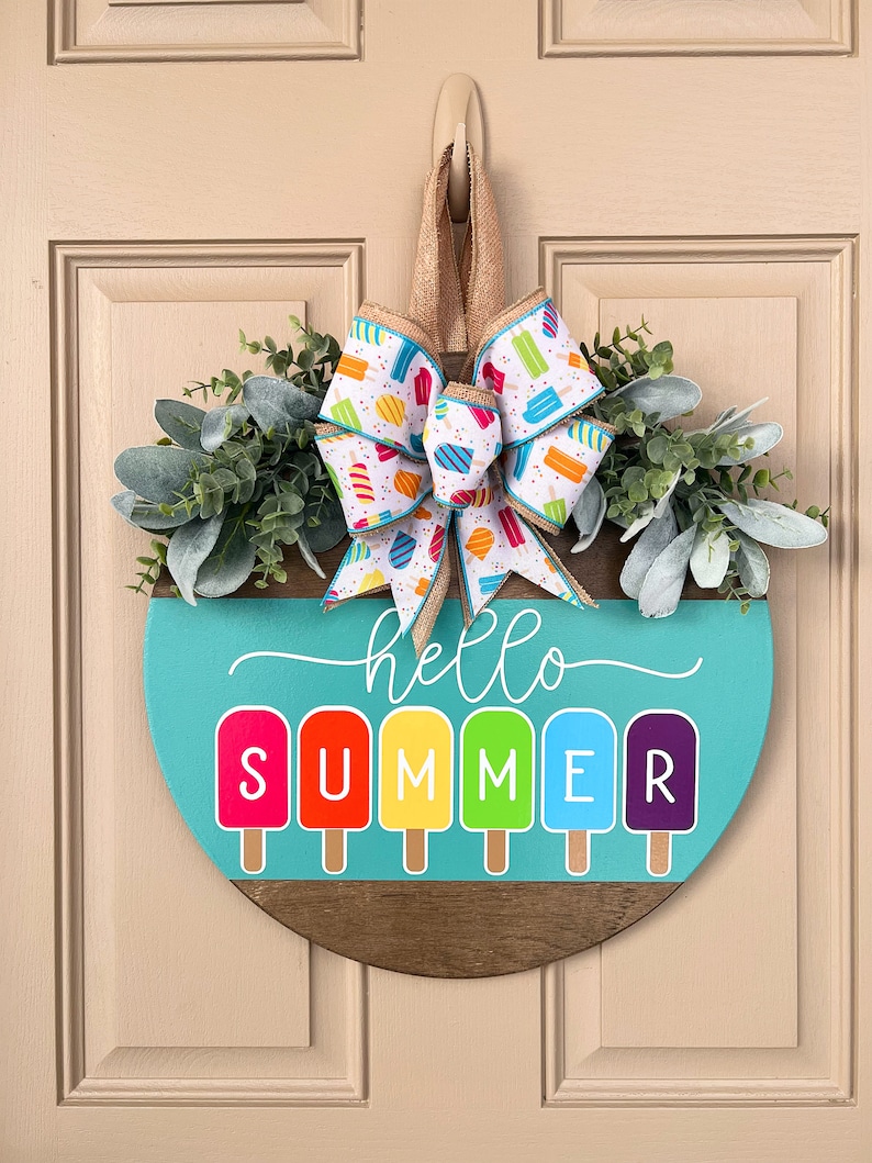 Summer Front Door Decor Hello Summer Popsicles Summer - Etsy