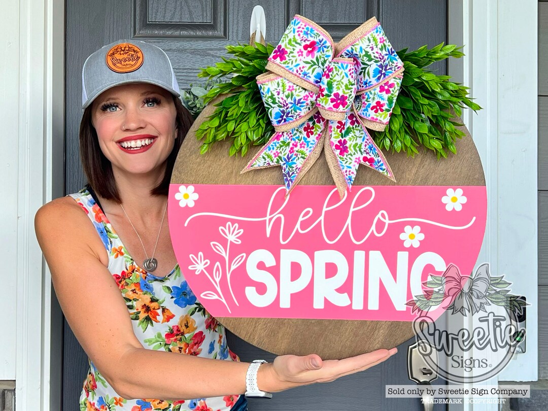 Spring Front Door Decor Hello Spring Wreath Spring Wreath - Etsy