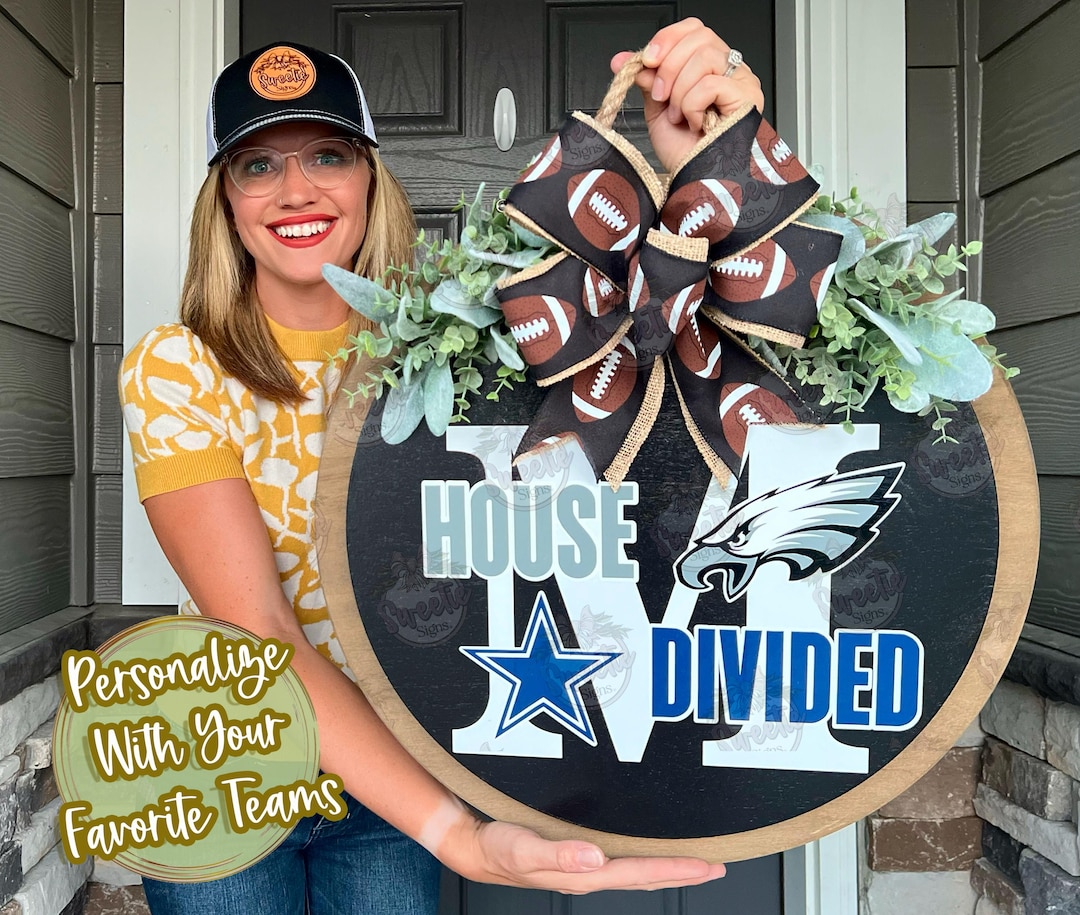 Front Door Decor | House Divided Sign | Football Sign | Football Decor ...