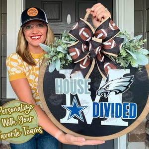 Front Door Decor | House Divided Sign | Football Sign | Football Decor ...