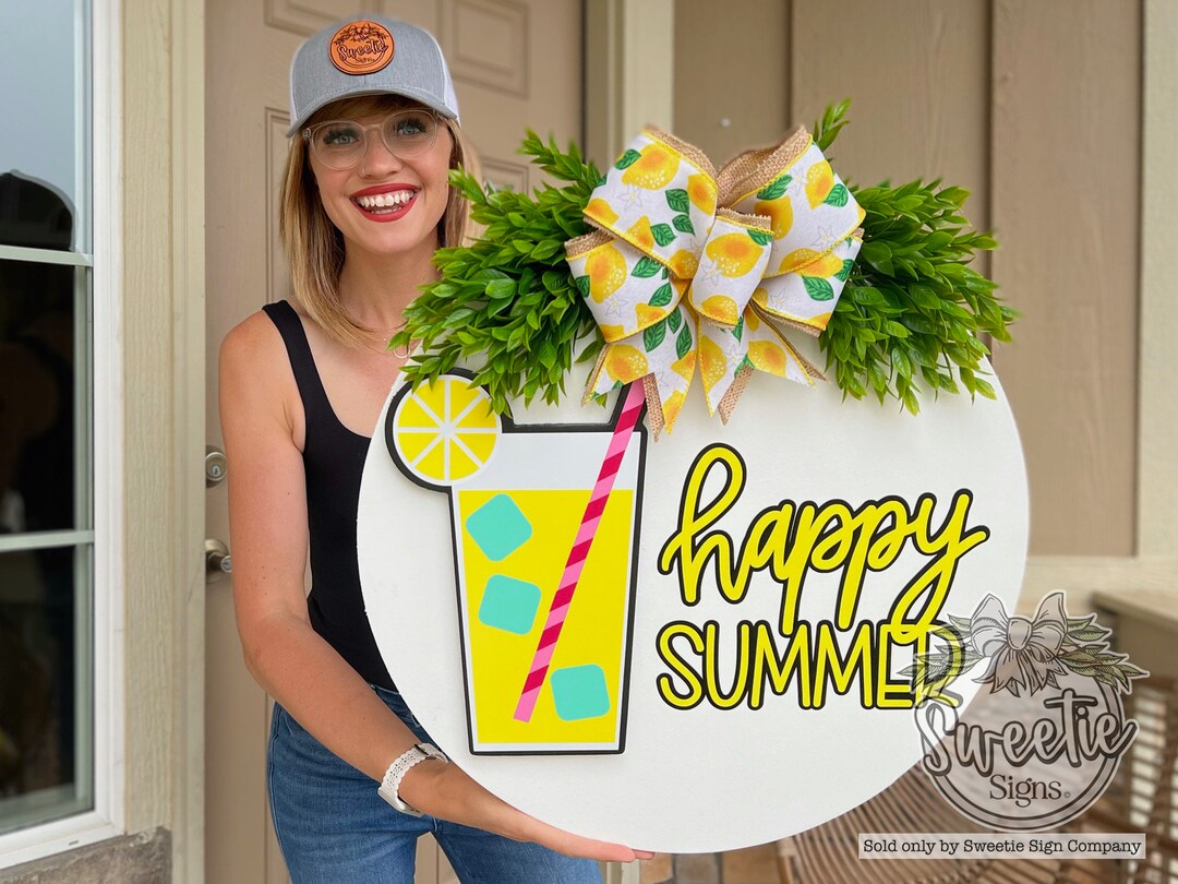 Summer Front Door Decor Happy Summer Sign Summer Wreath - Etsy