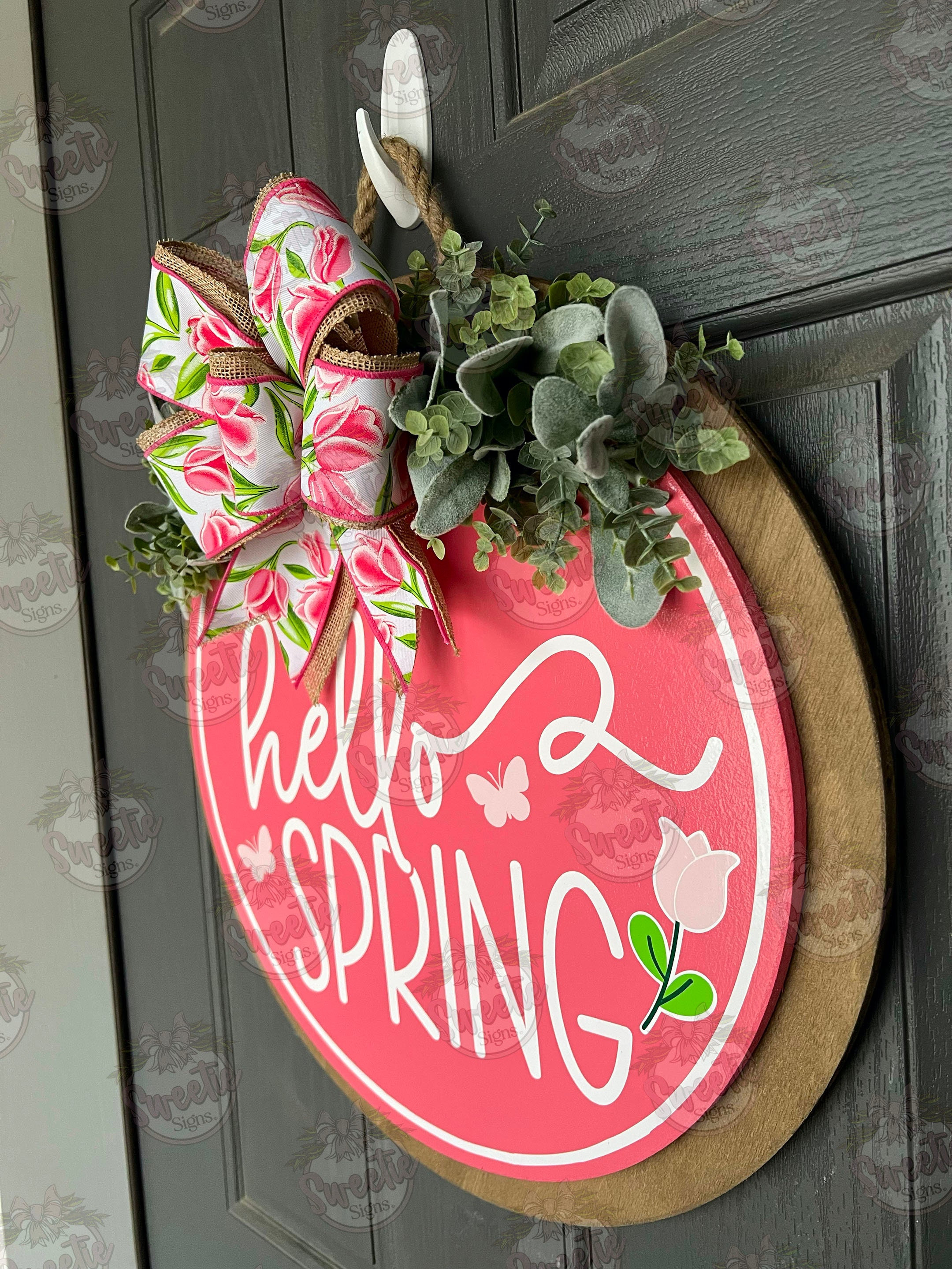 Spring Front Door Decor | Hello Spring Wreath | Spring Wreath | Tulips ...