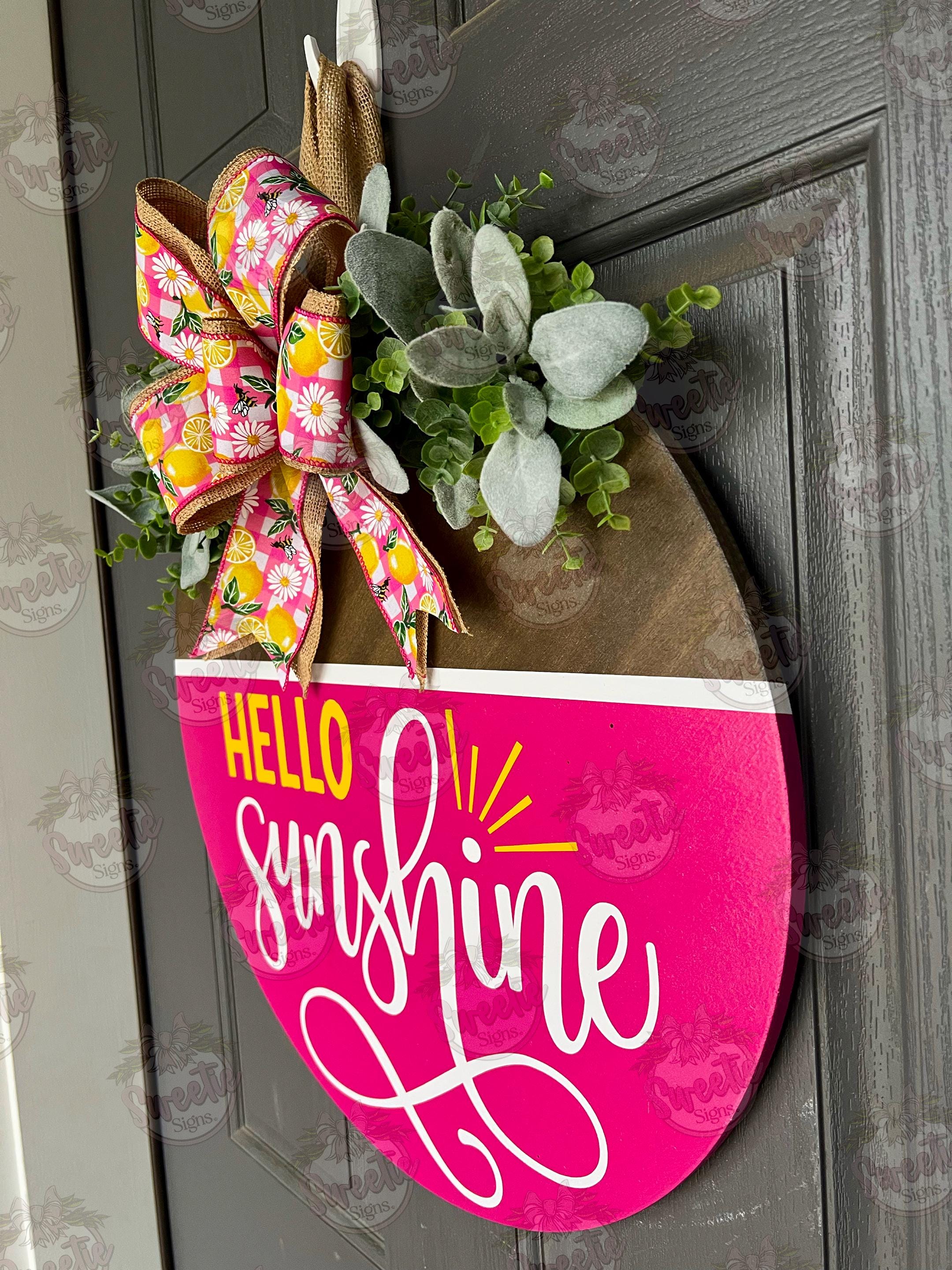 Summer Front Door Decor | Hello Sunshine | Summer Door Hanger | Summer ...