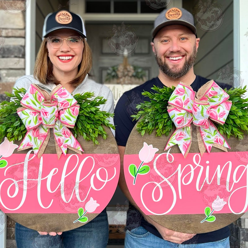 Spring Wreath Signs - Etsy