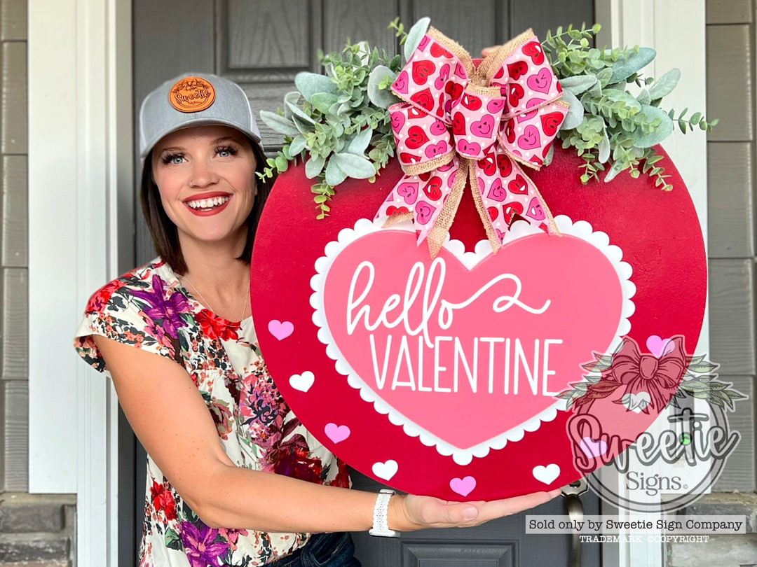 Valentines Front Door Decor | Happy Valentine's Day | Valentines Wreath ...