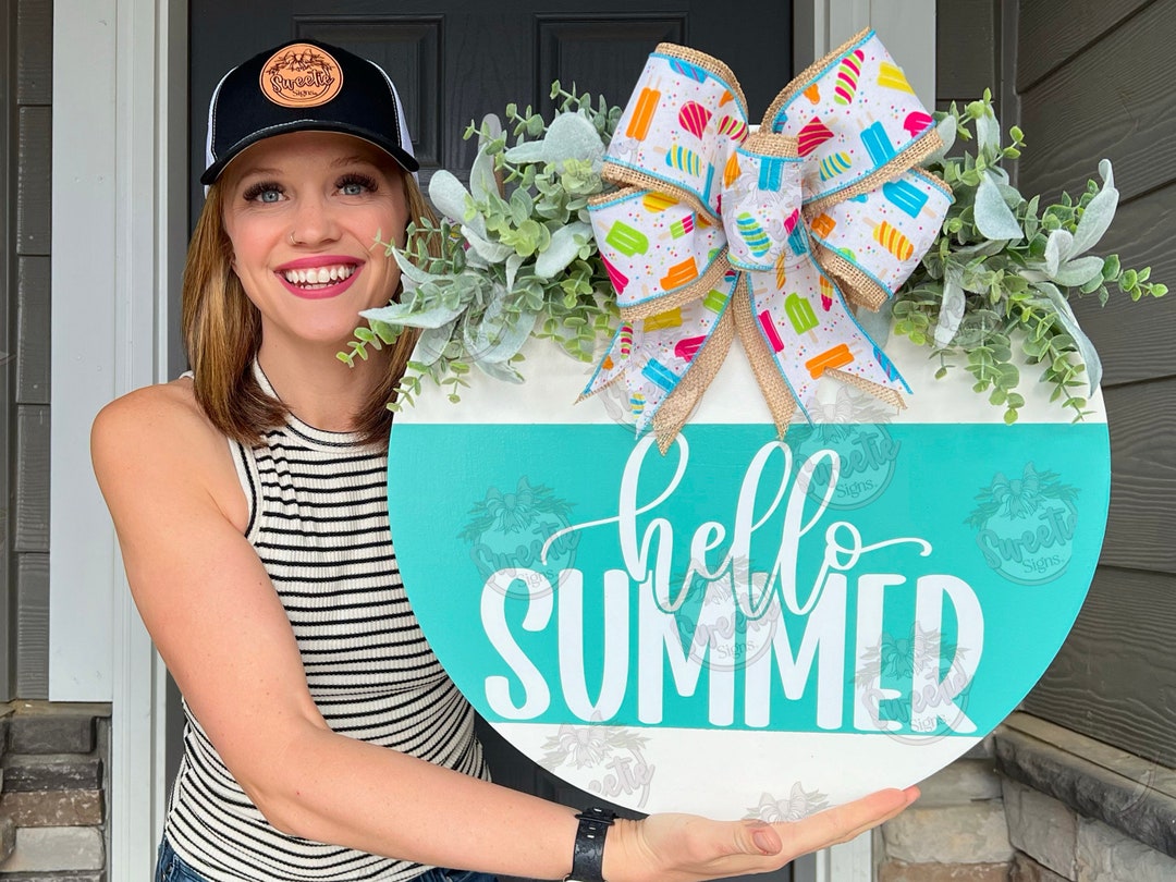Summer Front Door Decor | Summer Wreath | Hello Summer | Summer Front ...