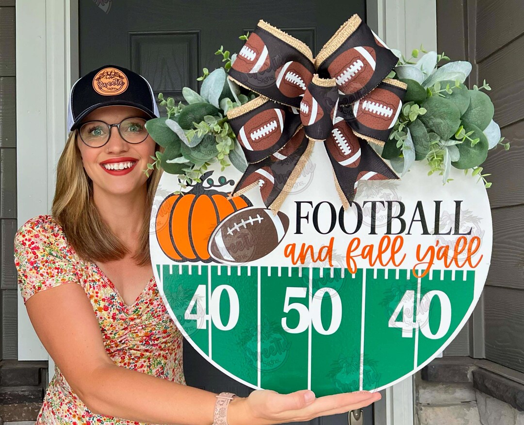 Football Front Door Decor | Football and Fall Y'all | Sports Sign ...
